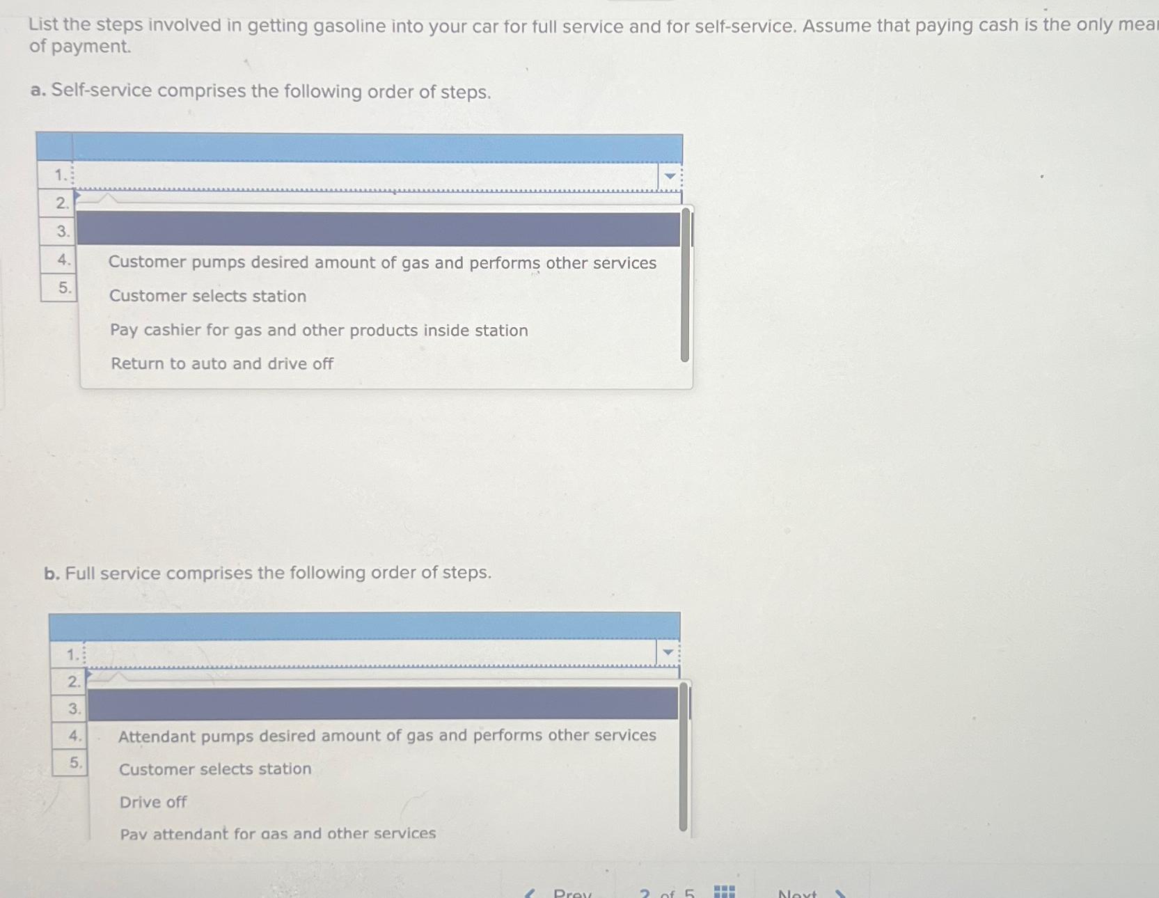 Solved List the steps involved in getting gasoline into your | Chegg.com