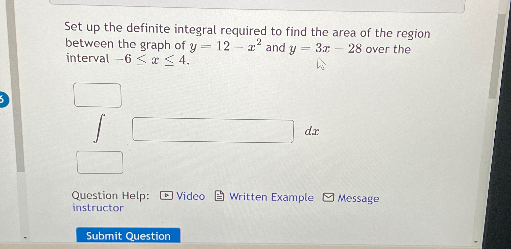 Solved Set up the definite integral required to find the | Chegg.com