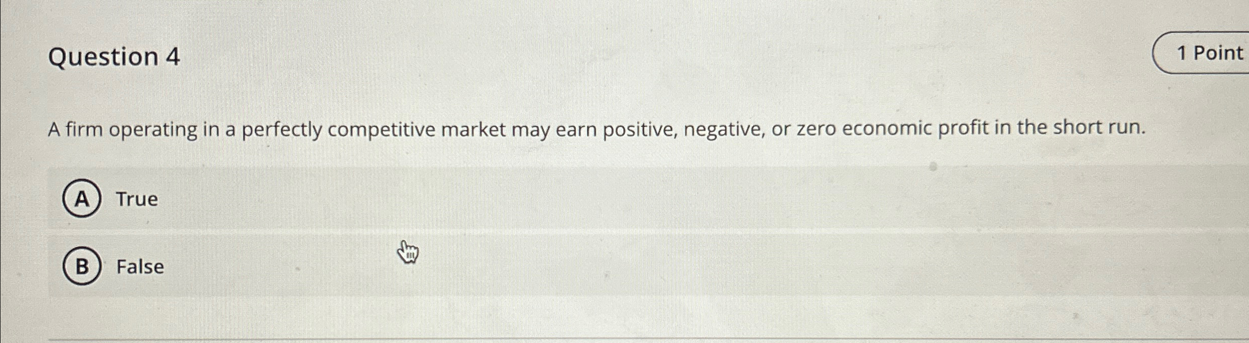 Solved Question 4A firm operating in a perfectly competitive | Chegg.com