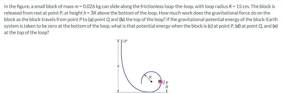 Solved In the figure, a small block of mass m=0.026kg ﻿can | Chegg.com