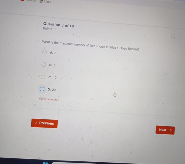 Solved MapsQuestion 3 ﻿of 40Points: 1What is the maximum | Chegg.com