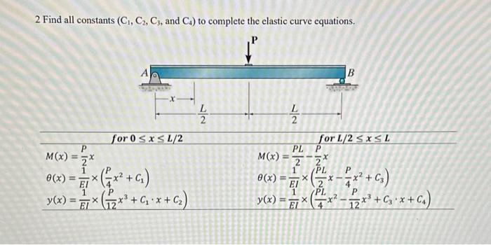 Solved 2 Find all constants (C₁, C2, C3, and C4) to complete | Chegg.com