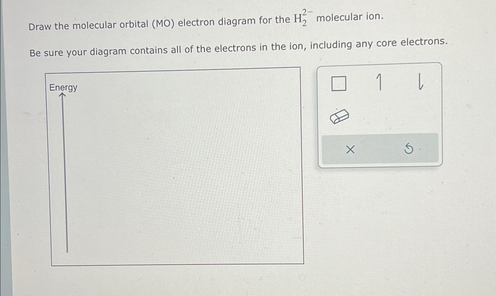 Solved Draw the molecular orbital (MO) electron diagram for | Chegg.com Solved Draw the molecular orbital (MO) electron diagram for | Chegg.com