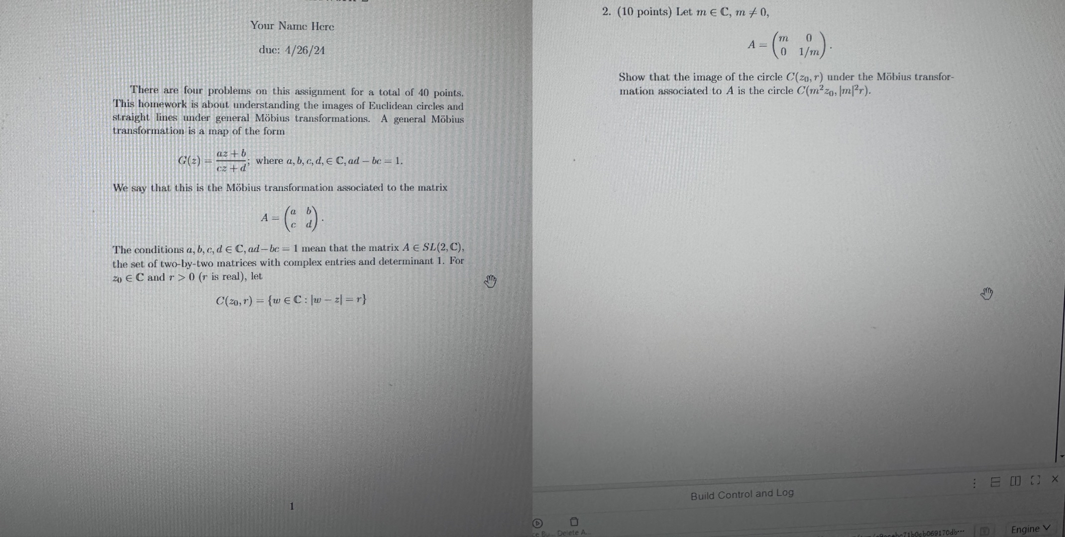 Solved Your Name Hereduc: 426?24There are four problems on | Chegg.com
