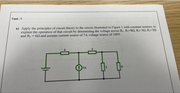 [Solved]: a) Apply the principles of circuit theory to the