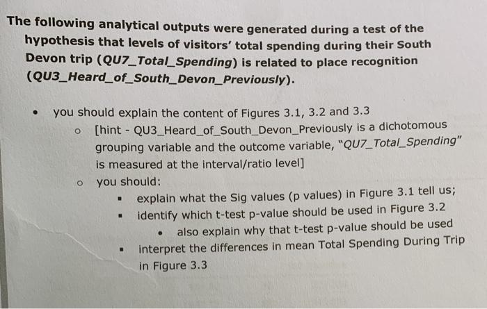 Solved The following analytical outputs were generated | Chegg.com