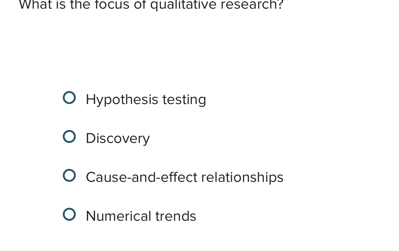 Solved What is the focus of qualitative research?Hypothesis | Chegg.com