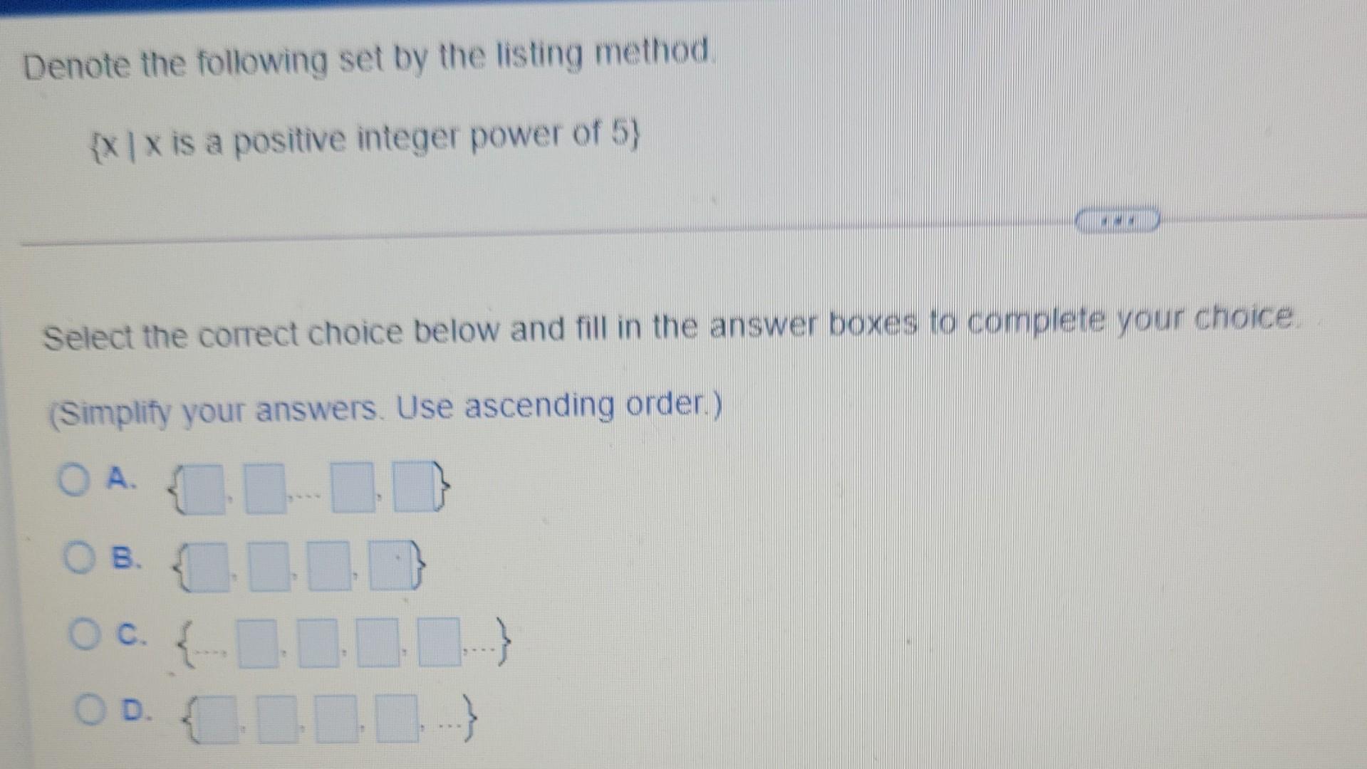 Solved Denote the following set by the listing method {X/X | Chegg.com