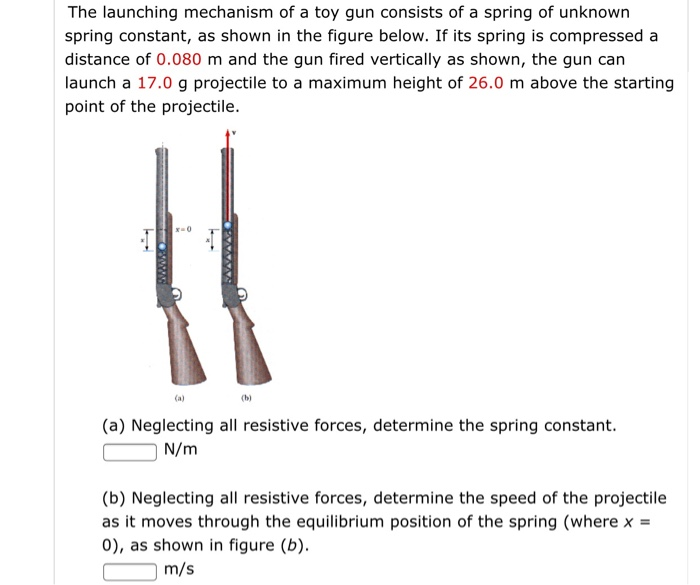 Solved The launching mechanism of a toy gun consists of a | Chegg.com