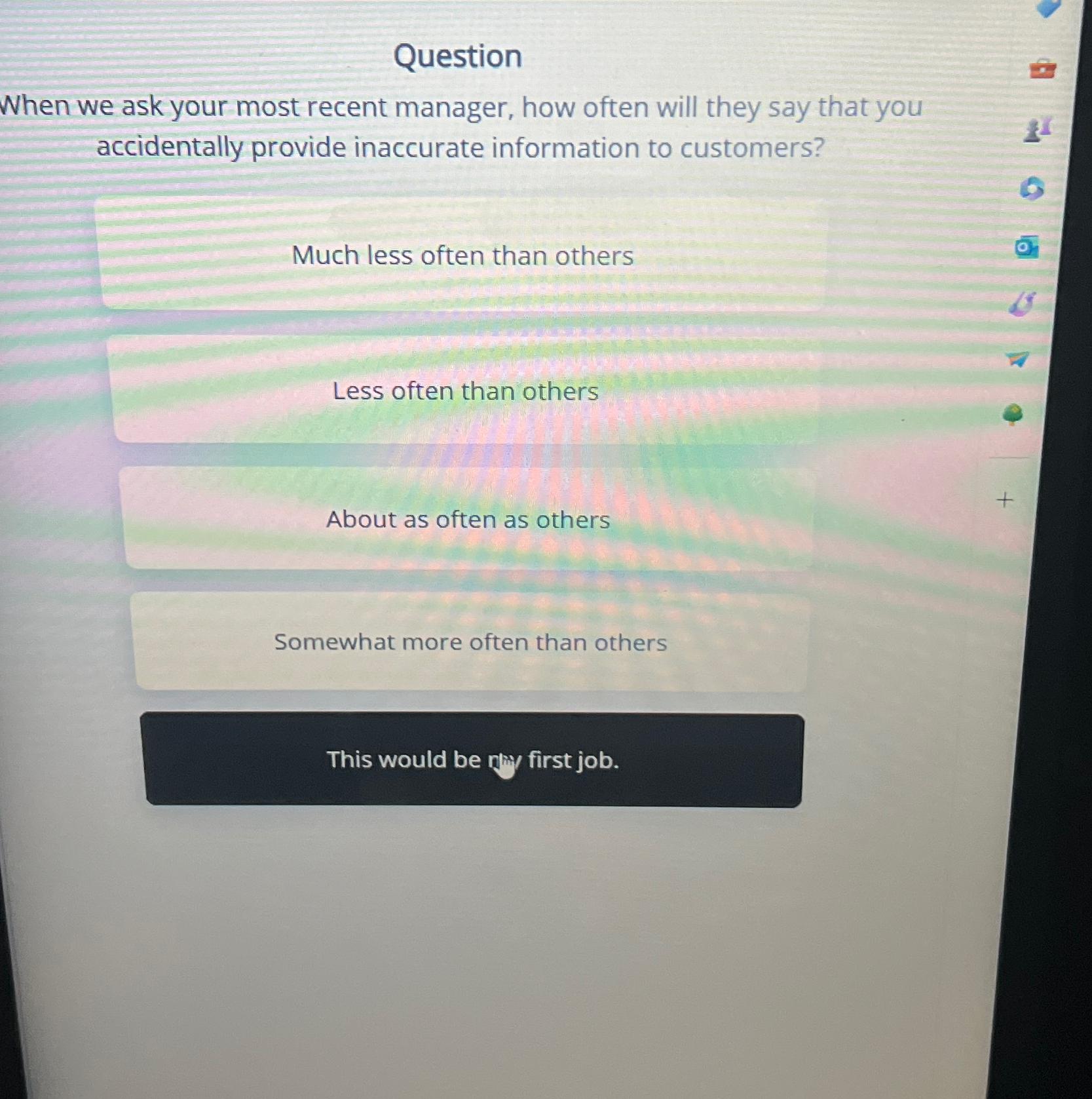Solved QuestionWhen we ask your most recent manager, how | Chegg.com