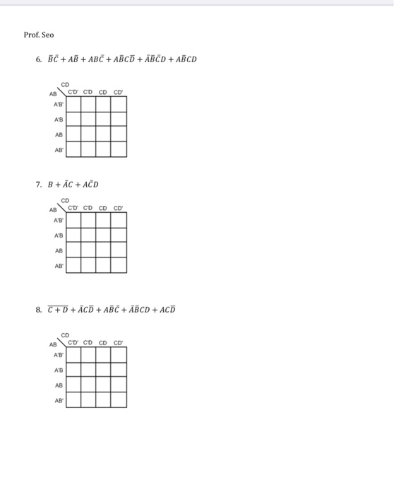 Solved Homework: Karnaugh Map Use a Karnaugh map to | Chegg.com