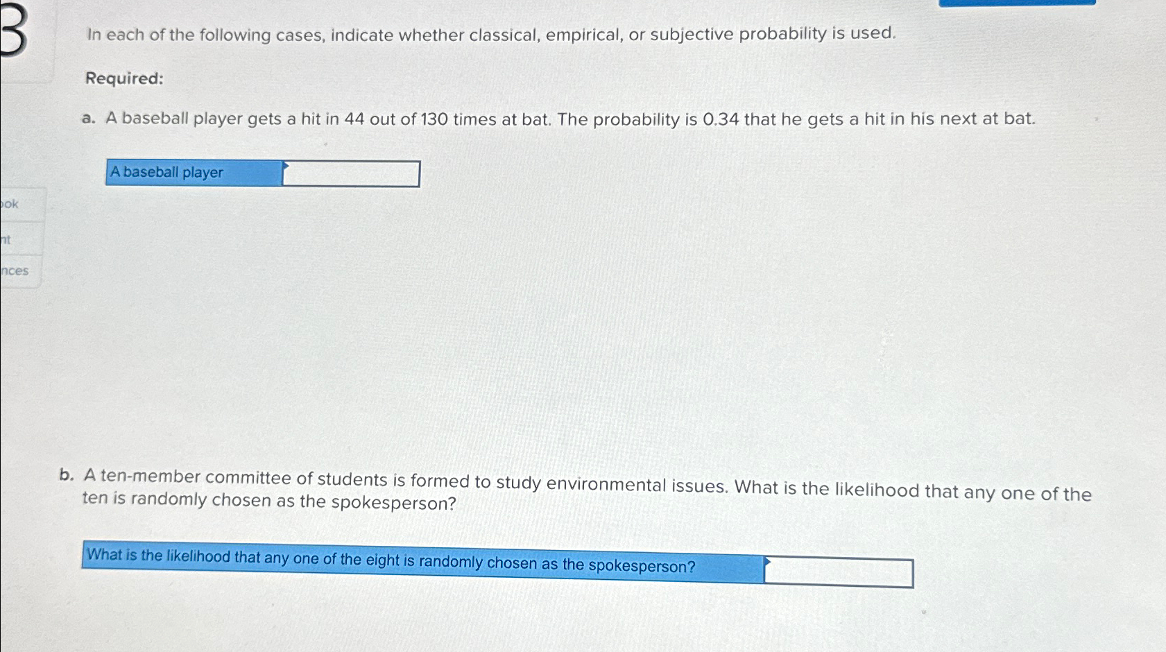 Solved In each of the following cases, indicate whether | Chegg.com