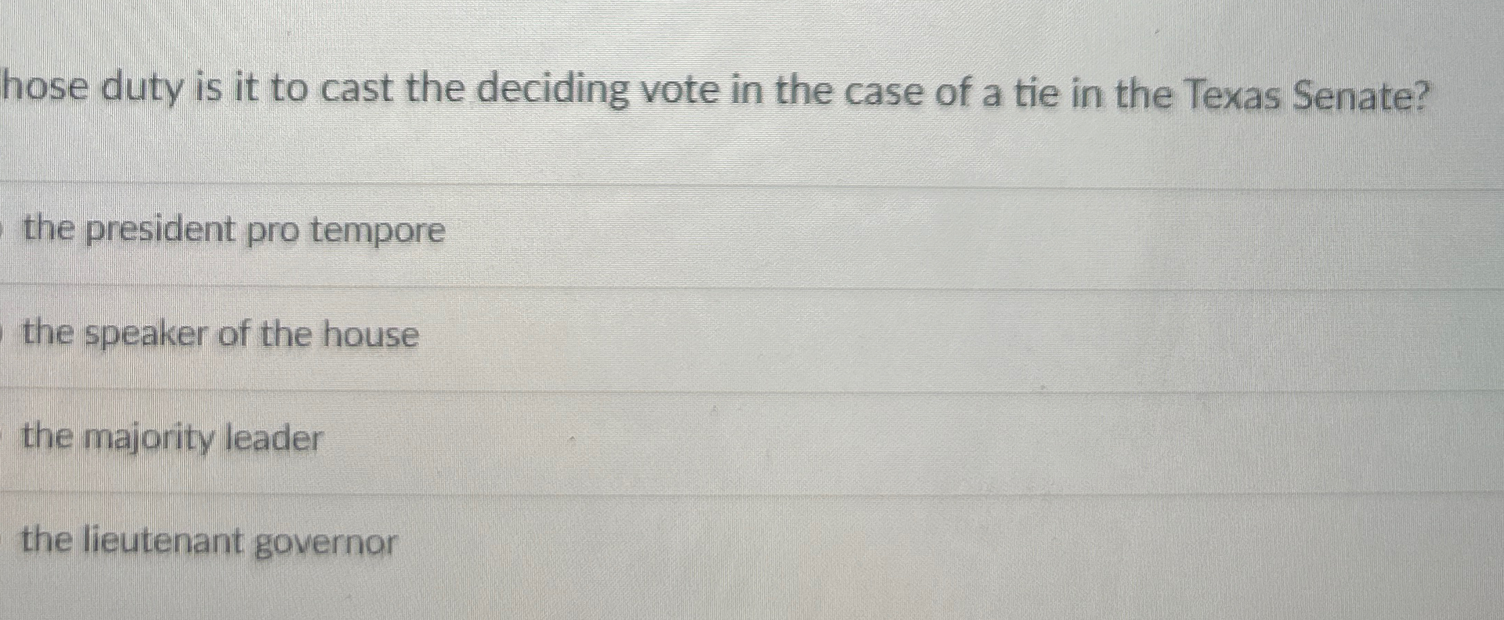 Solved hose duty is it to cast the deciding vote in the case | Chegg.com