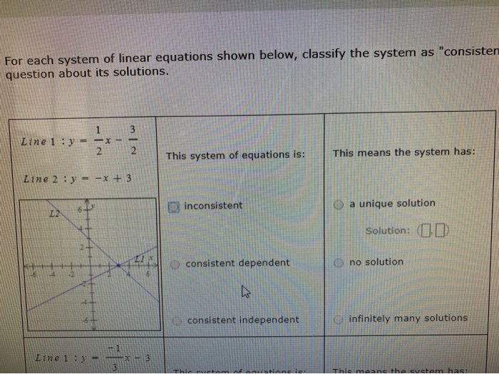 Solved For each system of linear equations shown below, | Chegg.com