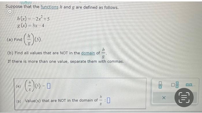 Solved Suppose that the functions h and g are defined as | Chegg.com
