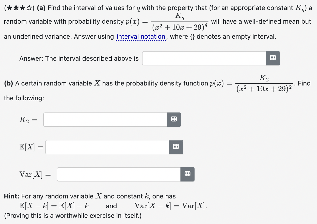Solved (*********ϖ) (a) ﻿Find the interval of values for q | Chegg.com