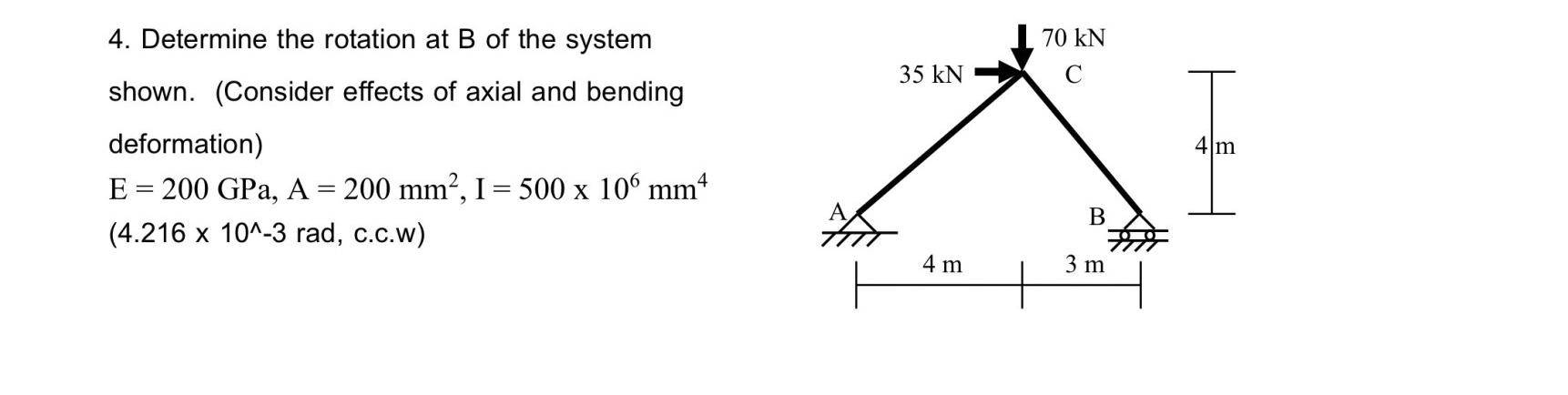 Solved Determine the rotation at B ﻿of the system shown. | Chegg.com