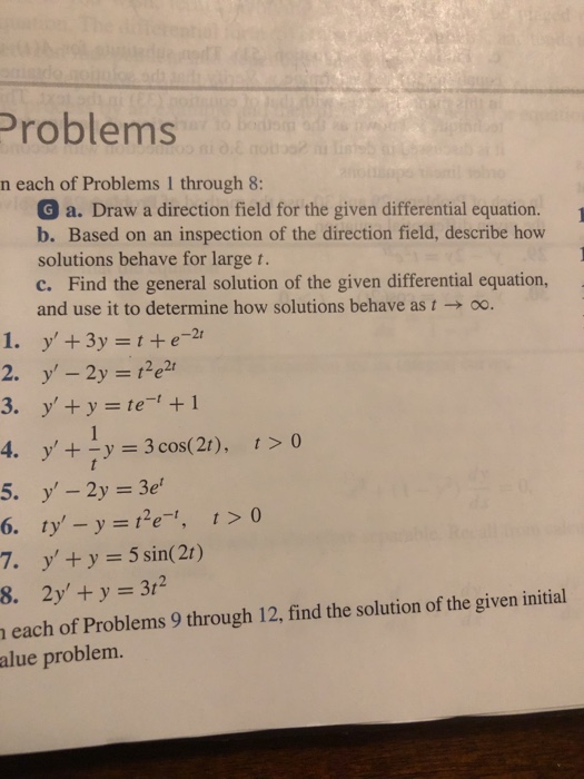 Solved Problems Sobo n each of Problems 1 through 8: G a. | Chegg.com