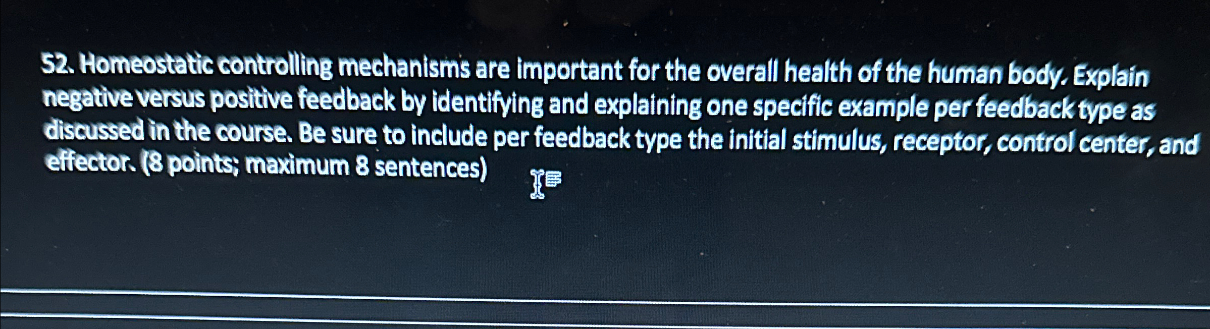 Solved Homeostatic controlling mechanisms are important for | Chegg.com