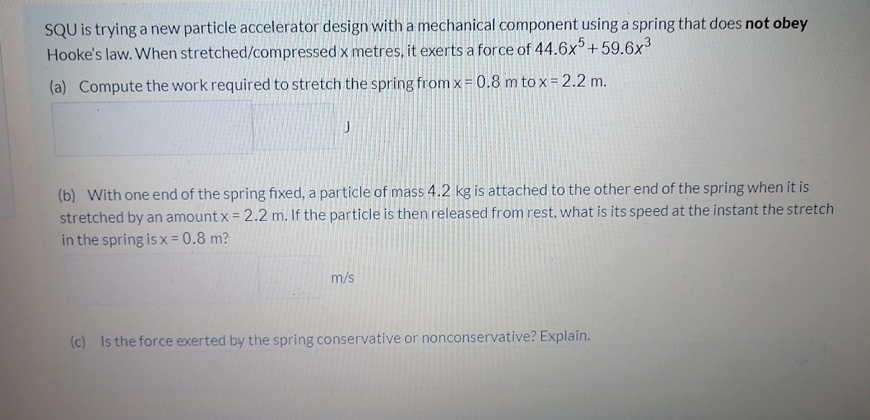 Solved SQU is trying a new particle accelerator design with | Chegg.com