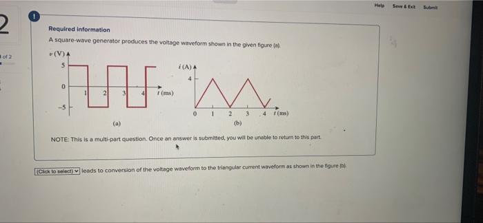 Solved Save & Sub 2 Required information A square-wave | Chegg.com