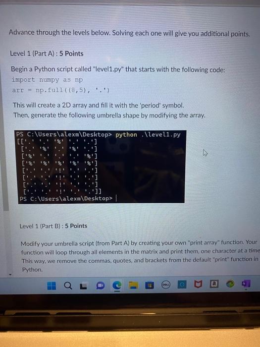 Solved Advance through the levels below. Solving each one | Chegg.com