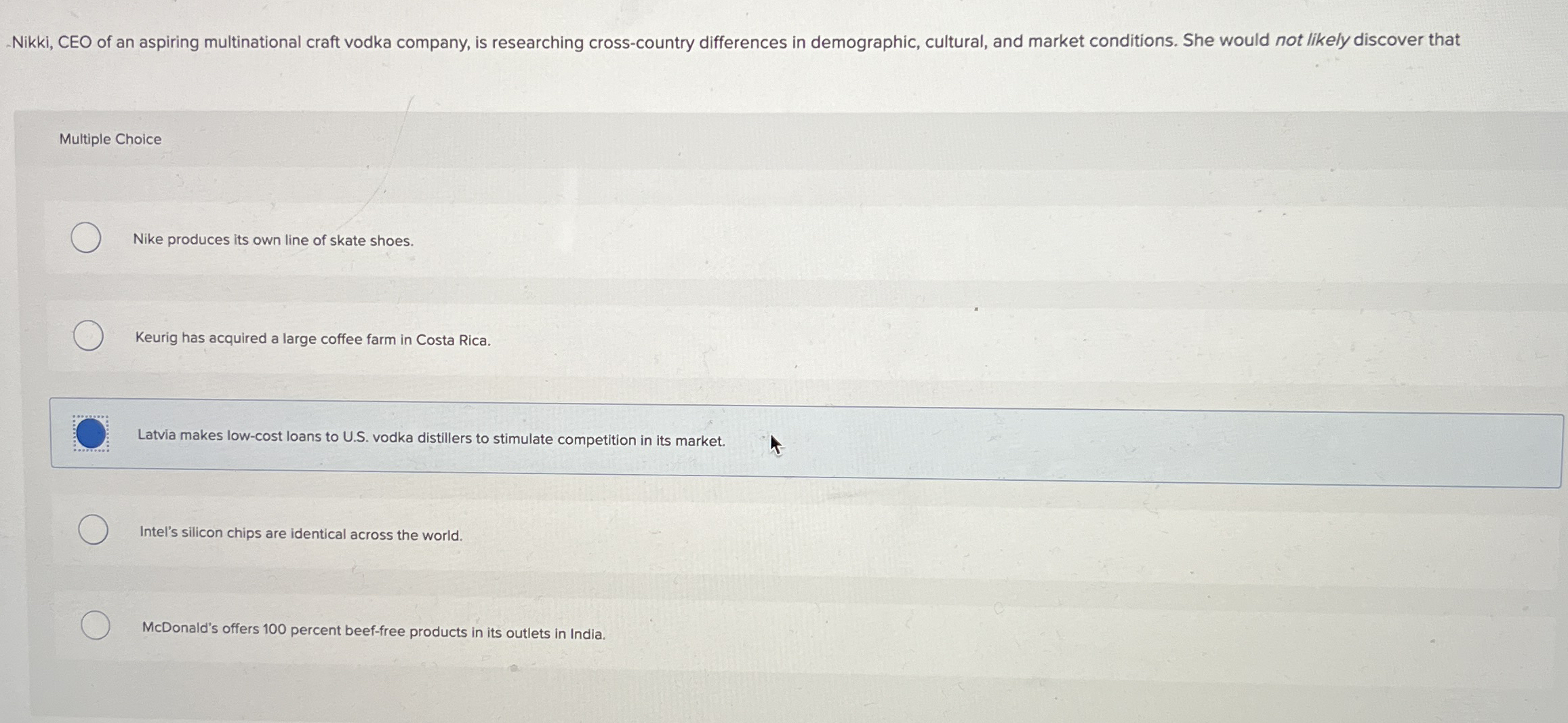 Solved Nikki, CEO of an aspiring multinational craft vodka | Chegg.com