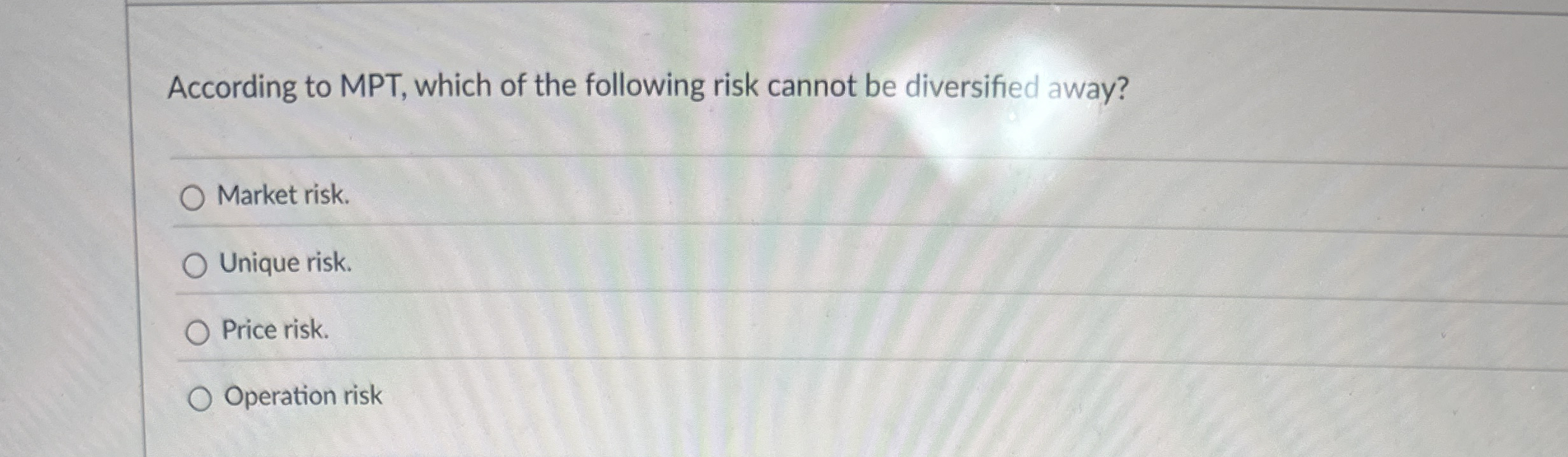 High Quality SOLUTION According to MPT, ﻿which of the following risk ...