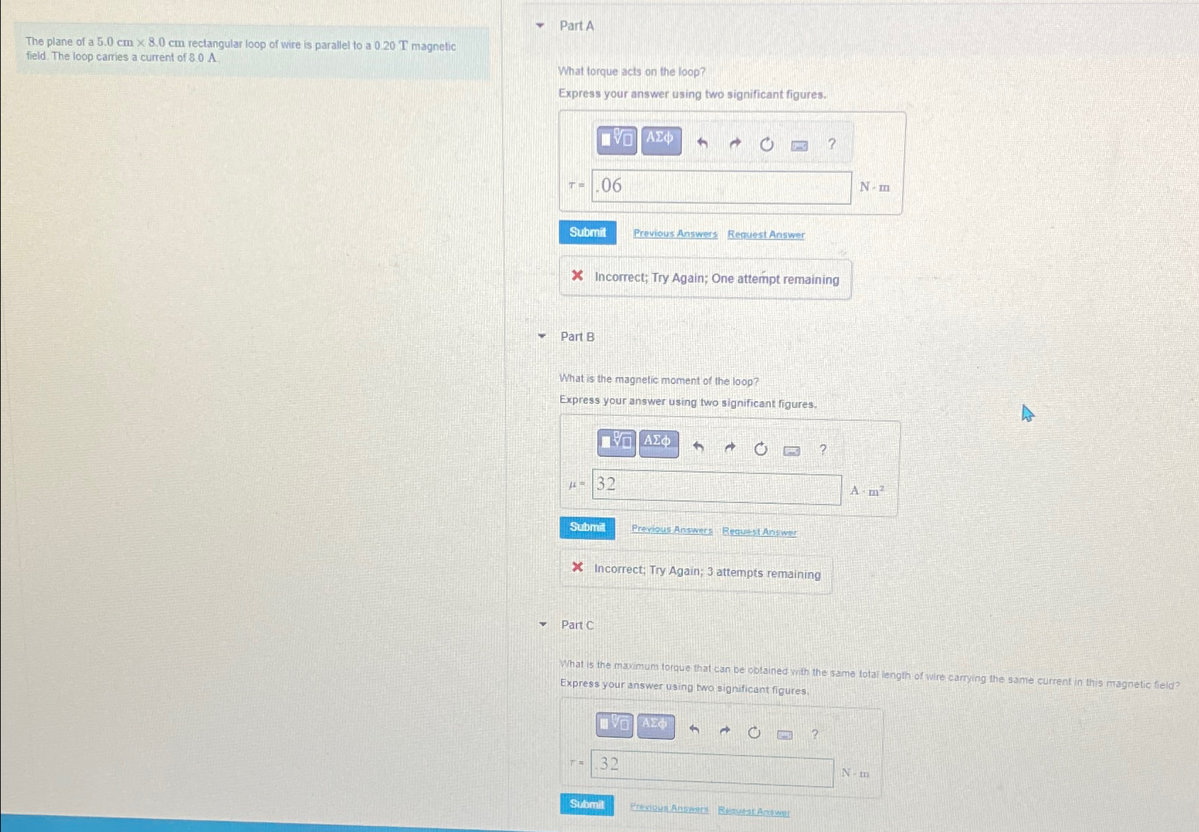 Solved The plane of a 5.0cm×8.0cm ﻿rectangular loop of wire | Chegg.com