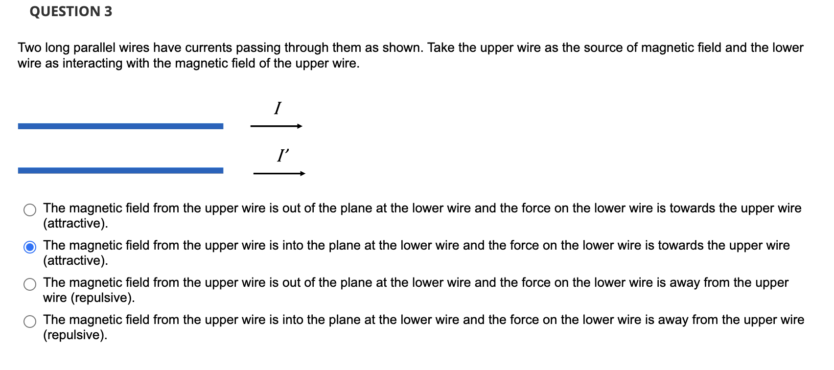 Solved QUESTION 3Two long parallel wires have currents | Chegg.com
