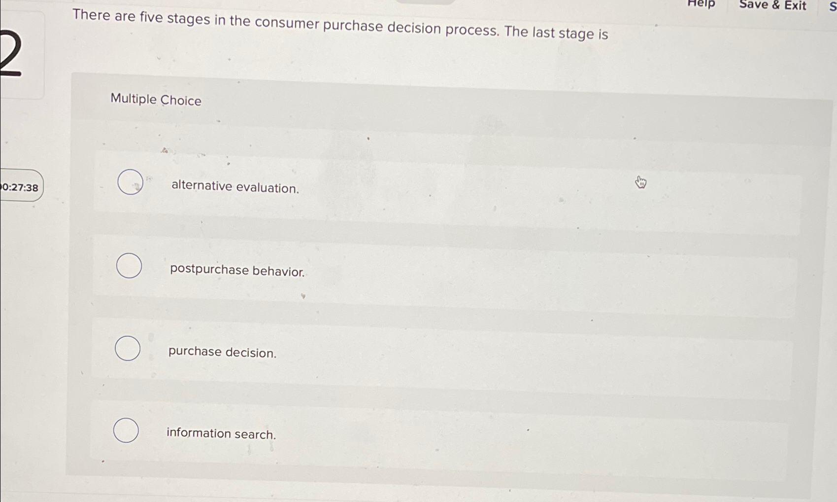 Solved There are five stages in the consumer purchase | Chegg.com
