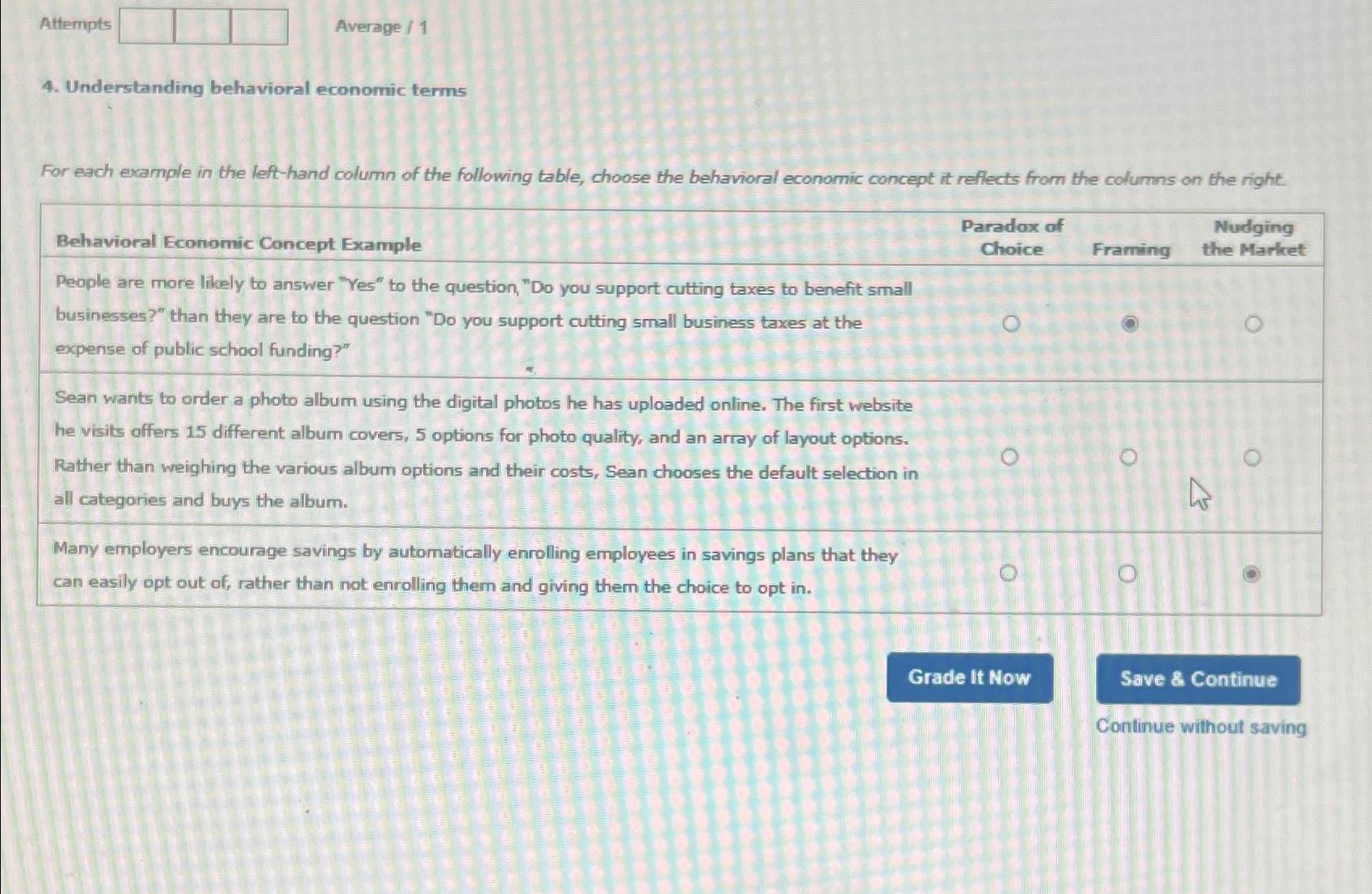 Solved AttemptsAverage / 14. ﻿Understanding behavioral | Chegg.com