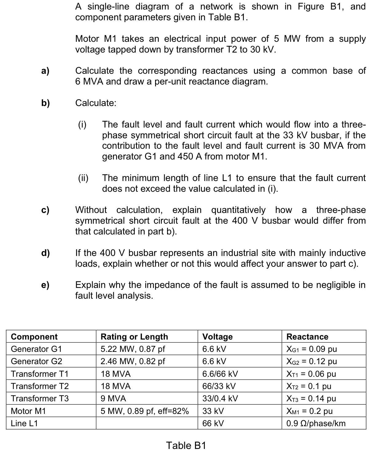 Solved A single-line diagram of a network is shown in Figure | Chegg.com