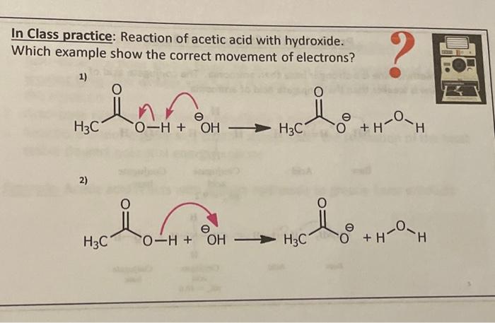 Solved In Class practice: Reaction of acetic acid with | Chegg.com
