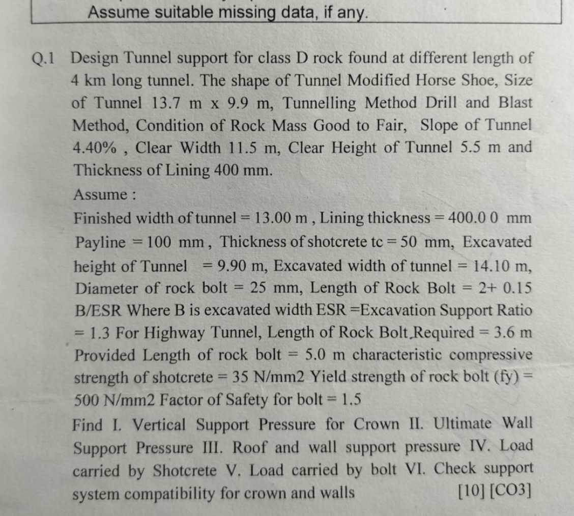 Solved Assume suitable missing data, if any.Q. 1 ﻿Design | Chegg.com