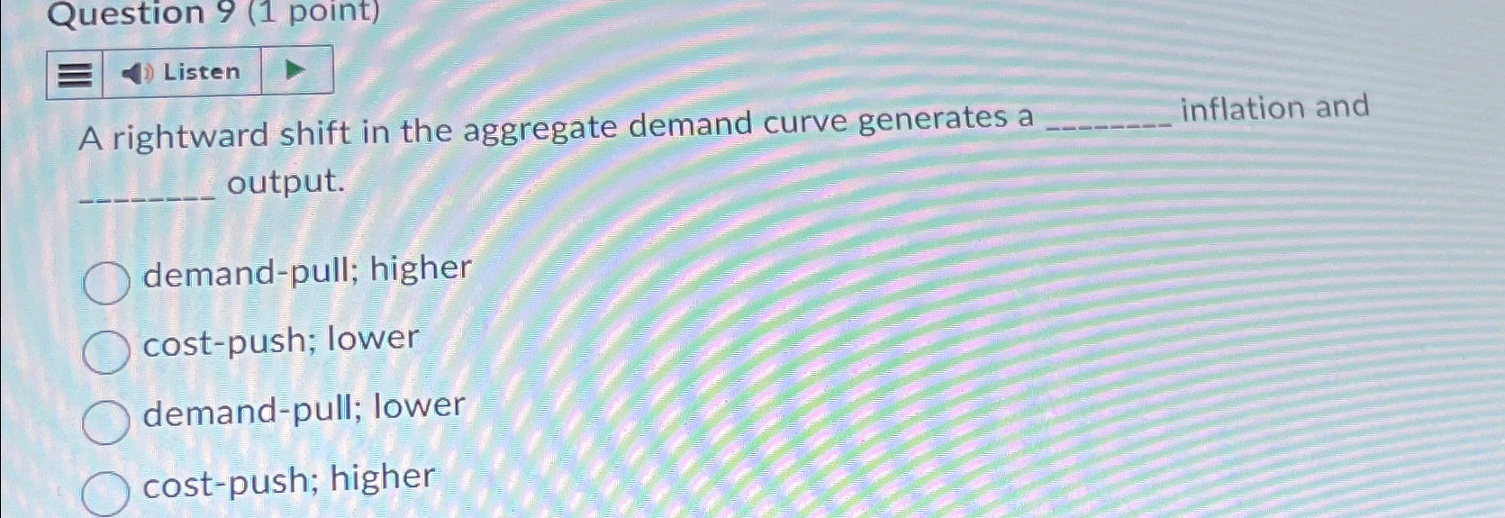 Solved Question 9 (1 ﻿point)ListenA rightward shift in the | Chegg.com