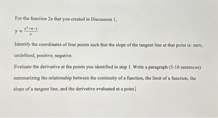 For the function 2a that you created in Discussion 1, | Chegg.com