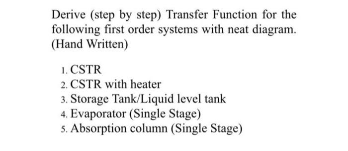 Solved Derive (step by step) Transfer Function for the | Chegg.com