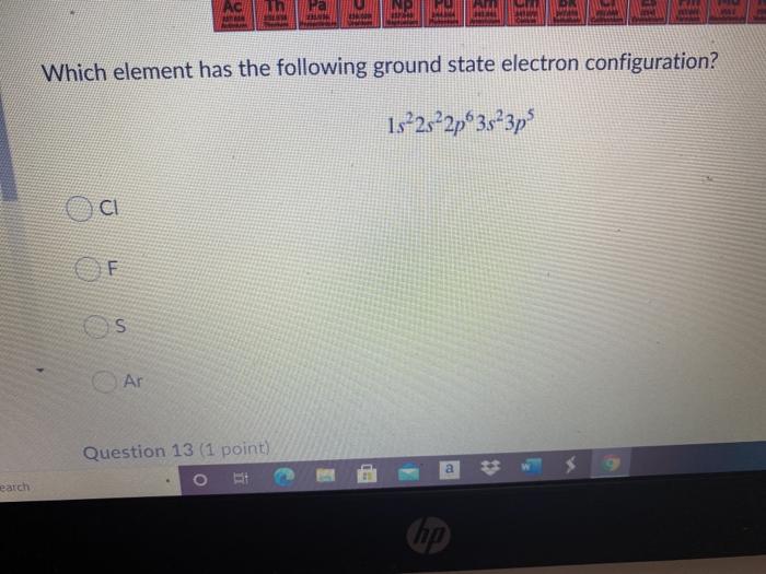 Solved АС Which element has the following ground state | Chegg.com