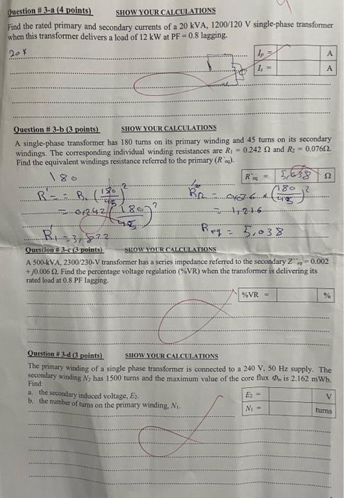 Solved Find the rated primary and secondary currents of a | Chegg.com