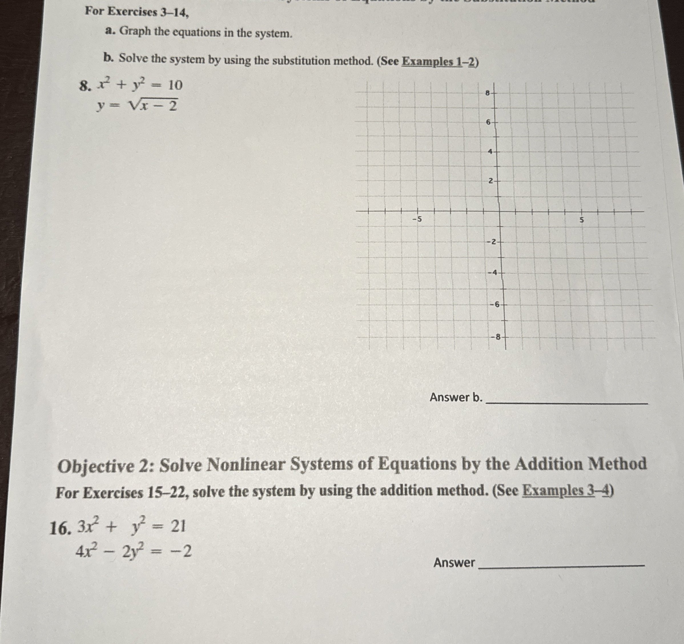 Solved For Exercises 3-14,a. ﻿Graph the equations in the | Chegg.com