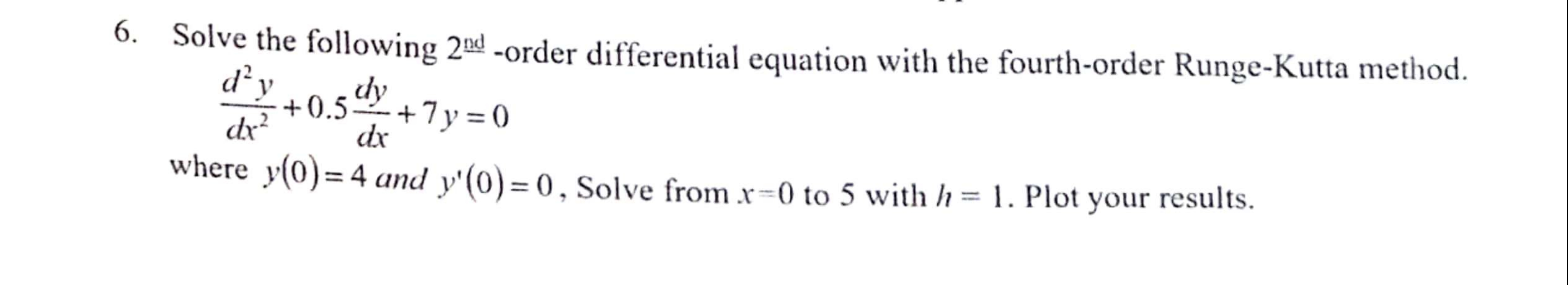 Solved Solve the following 2nd -order differential equation | Chegg.com