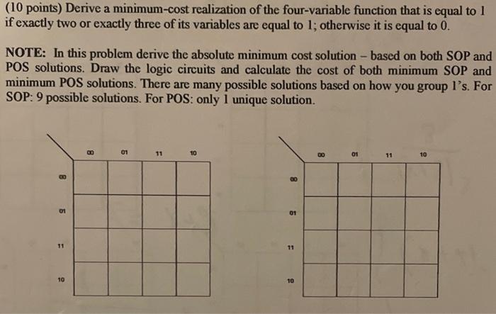 Solved 10 Points Derive A Minimum Cost Realization Of The 