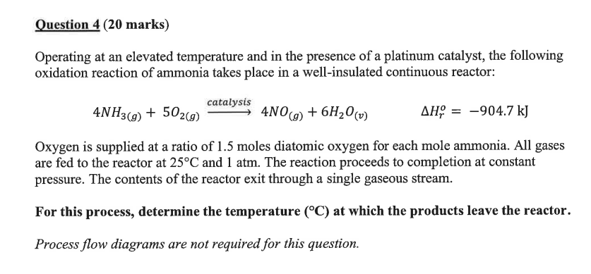 Solved Operating at an elevated temperature and in the | Chegg.com