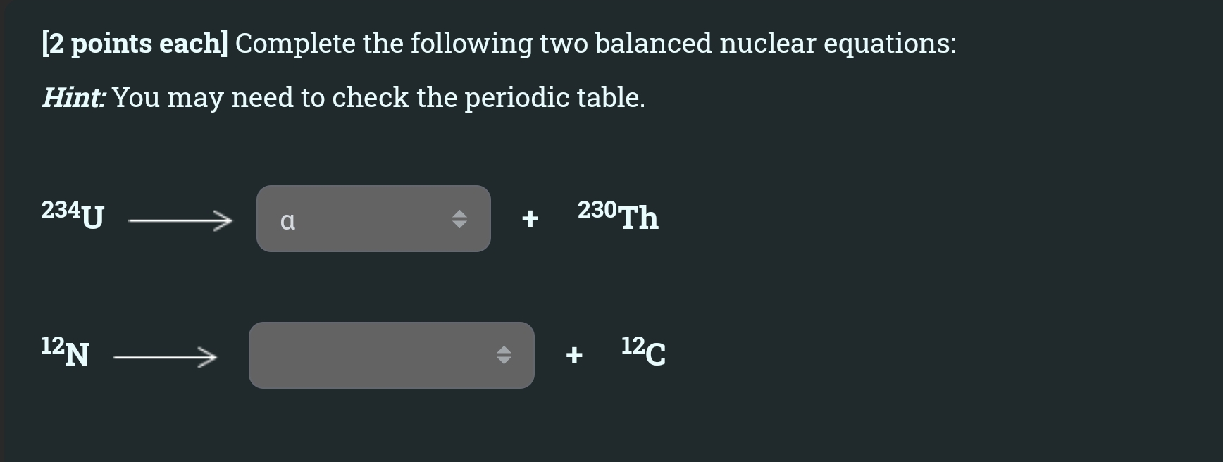 Solved [2 ﻿points each] ﻿Complete the following two balanced | Chegg.com