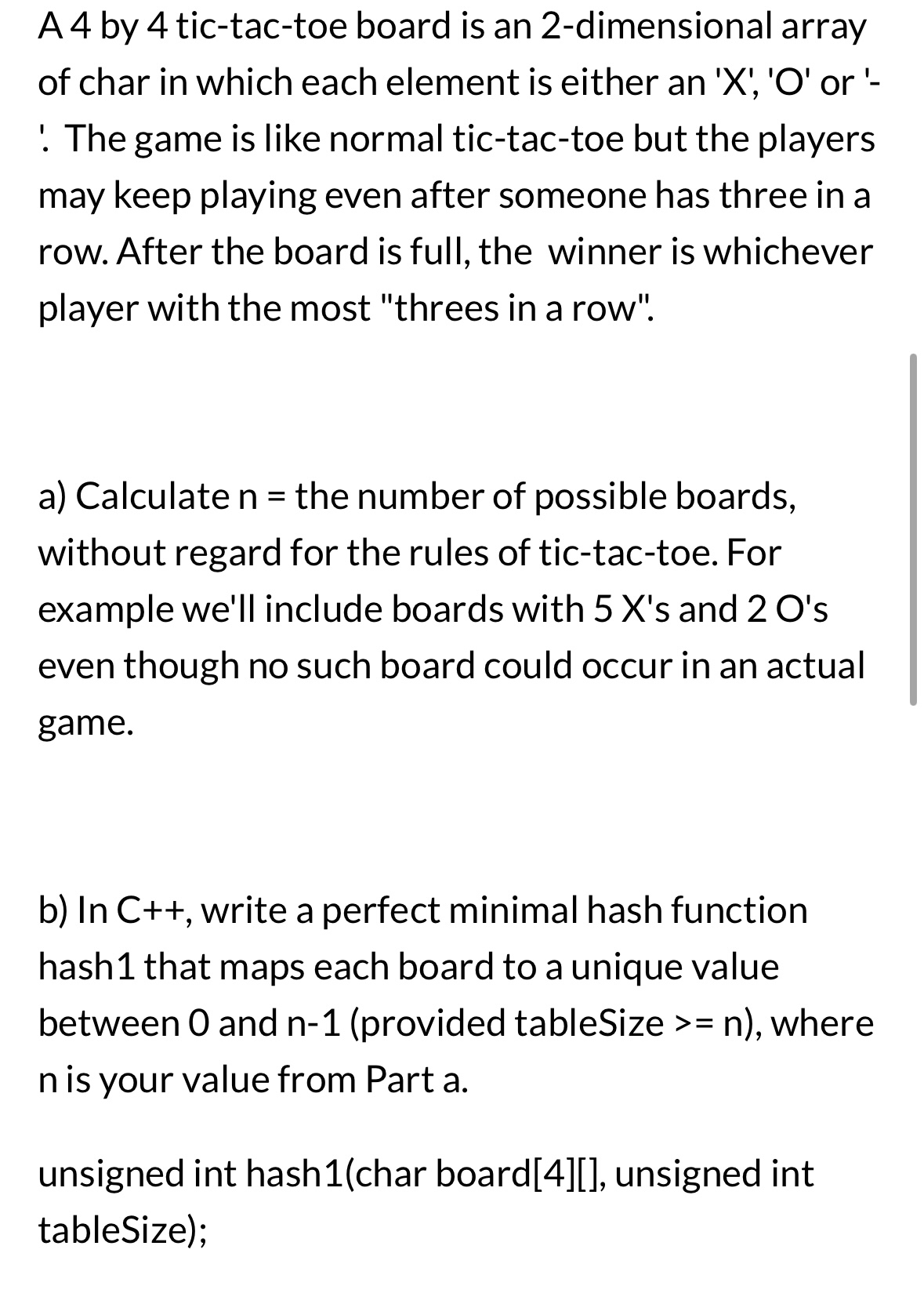 A 4 ﻿by 4 ﻿tic-tac-toe board is an 2-dimensional | Chegg.com
