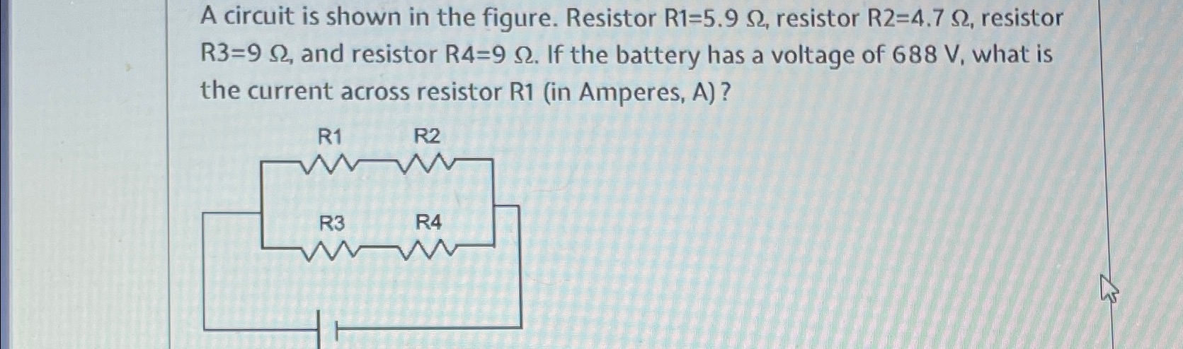 Solved A circuit is shown in the figure. Resistor R1=5.9Ω, | Chegg.com