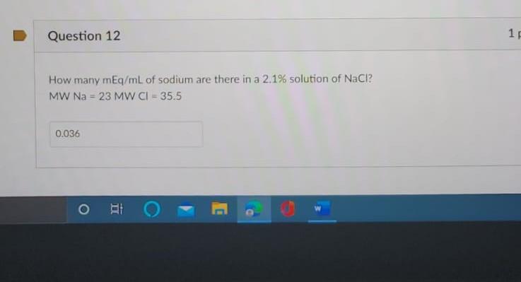 Solved Question 12 12 How many mEq/mL of sodium are there in | Chegg.com