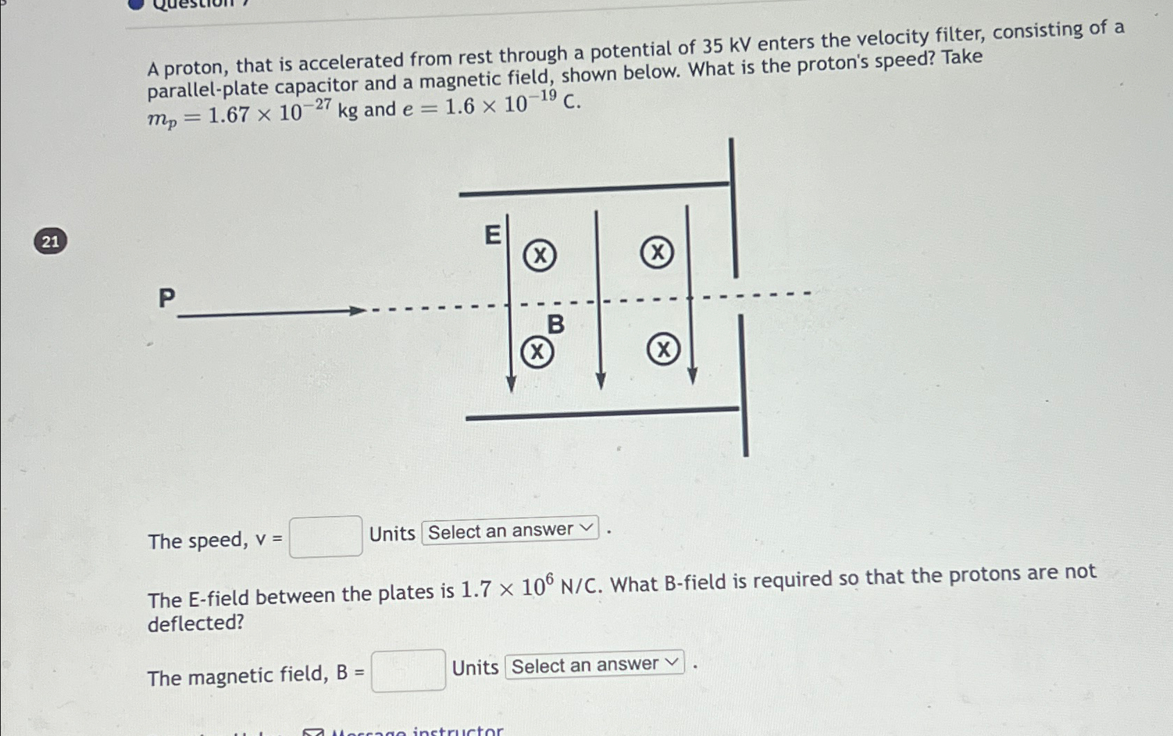 Solved A proton, that is accelerated from rest through a | Chegg.com