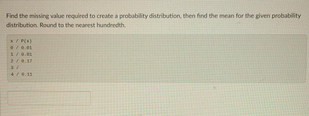 Solved Find the missing value required to create a | Chegg.com